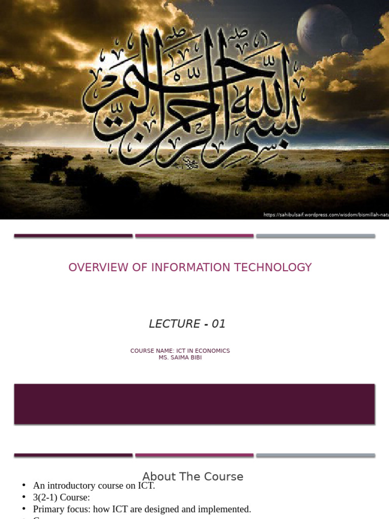 Lecture 1 ICT | PDF