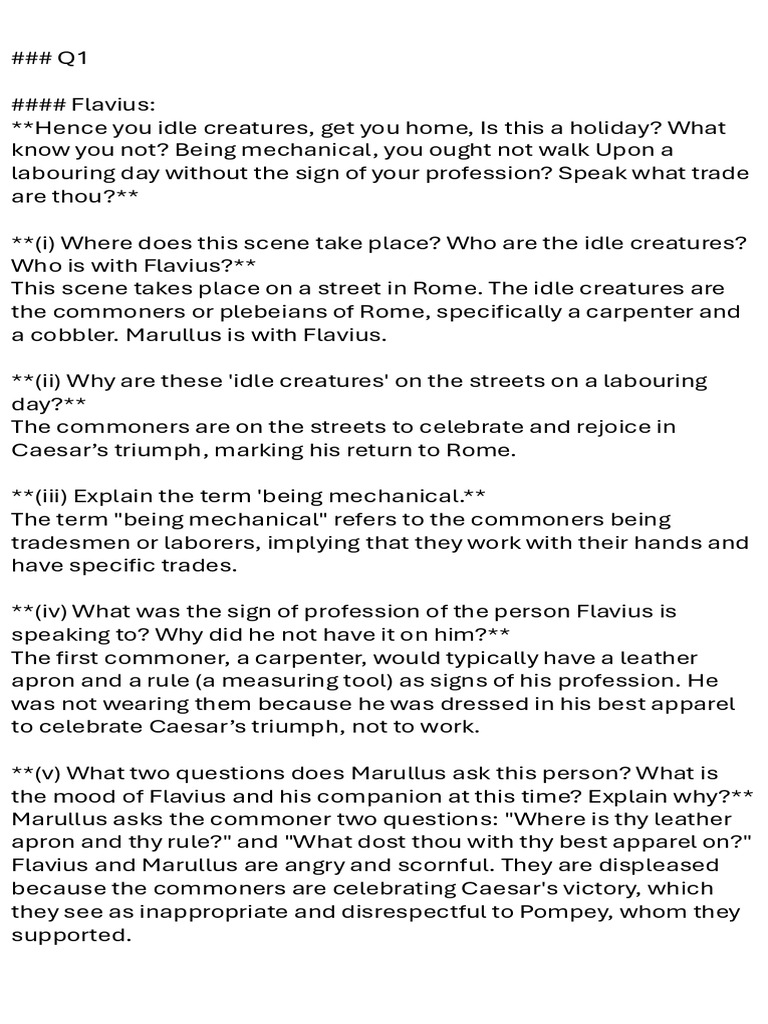 Julius Caesar Act 1 Scene 1 | PDF