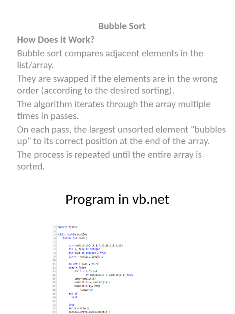Grade 12 Bubble Sort | PDF