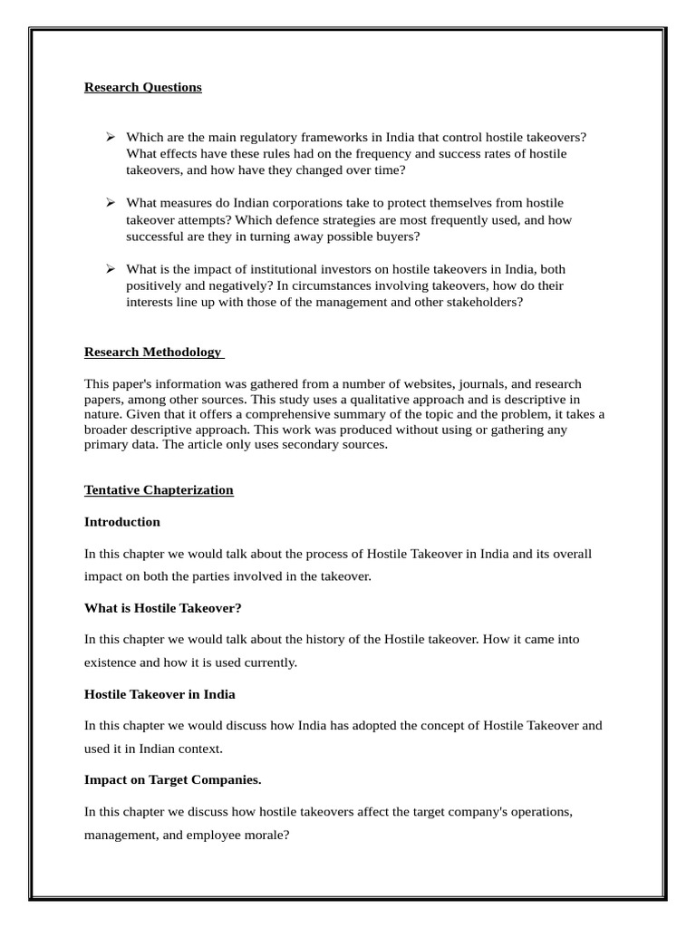 Hostile Takeovers | PDF