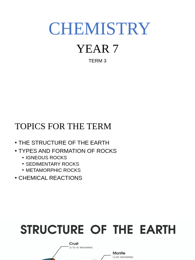 Structure of The Earth Year 7 | PDF
