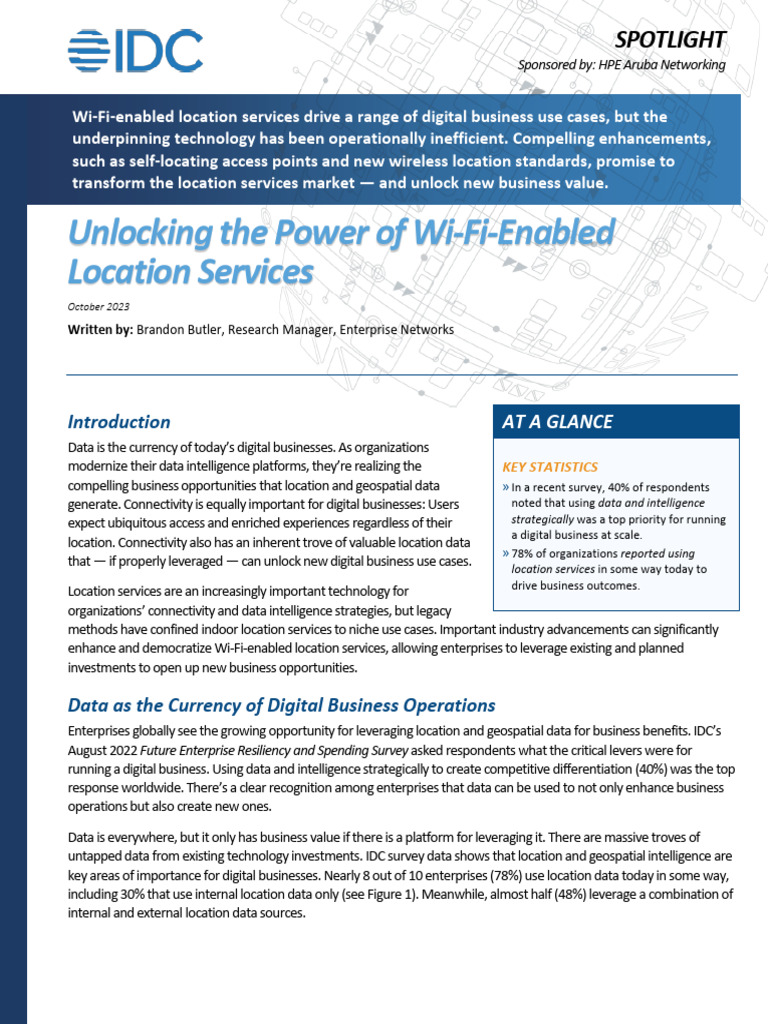 IDC Wi Fi Enabled Location Services | PDF | Wi Fi | Wireless Lan