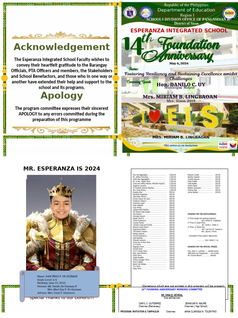 14th Founding Prog FINAL | PDF