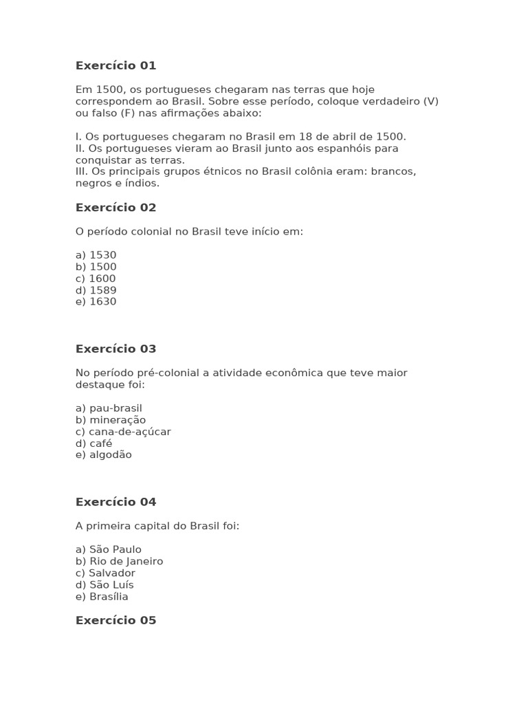 Exercício 01 | PDF