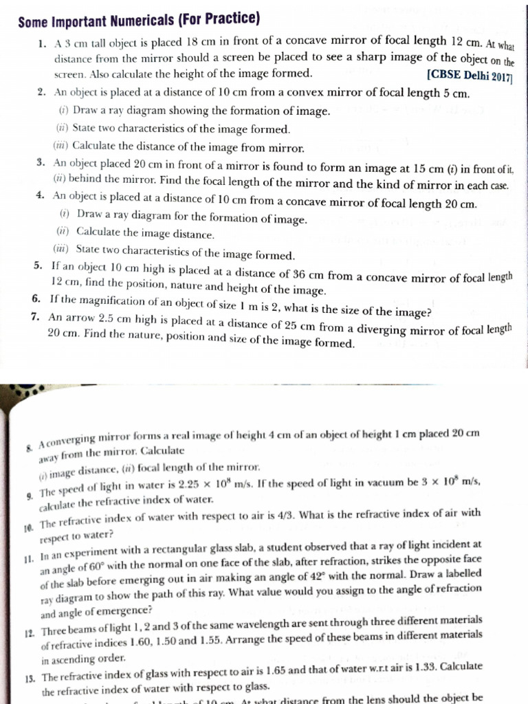 Numericals Light | PDF