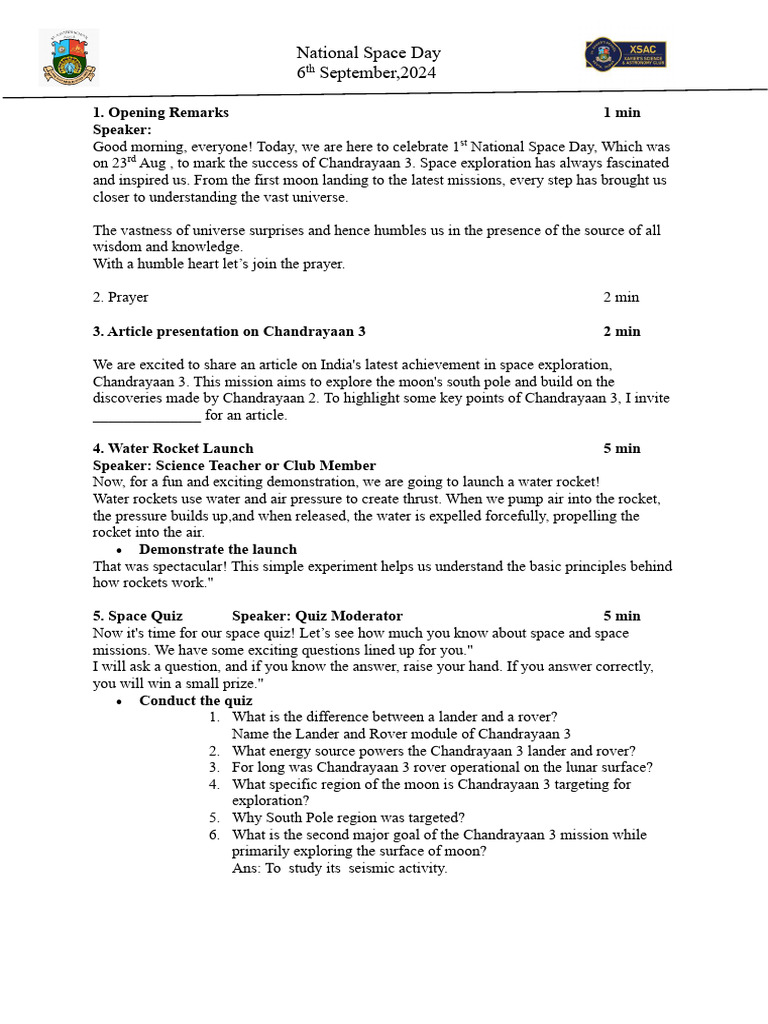 NSD - Special Assembly 1 | PDF