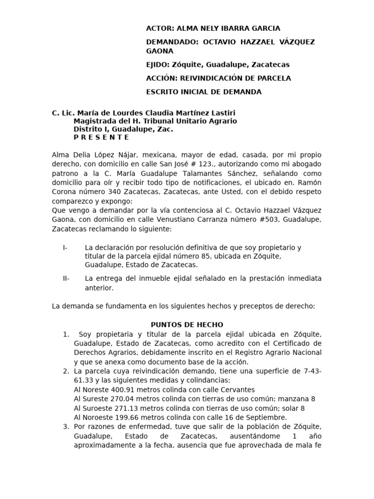 Demanda Agrario | PDF | Gobierno | México