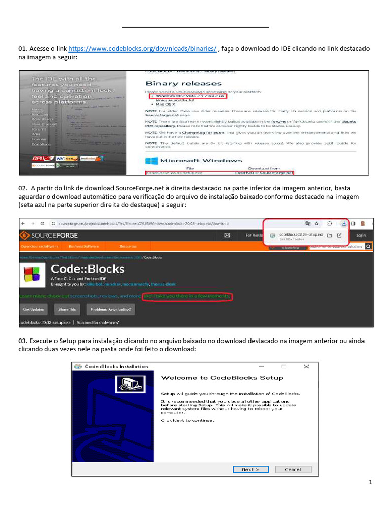 Tutorial Prático e Explicativo de Instalação Do CodeBlocks | PDF