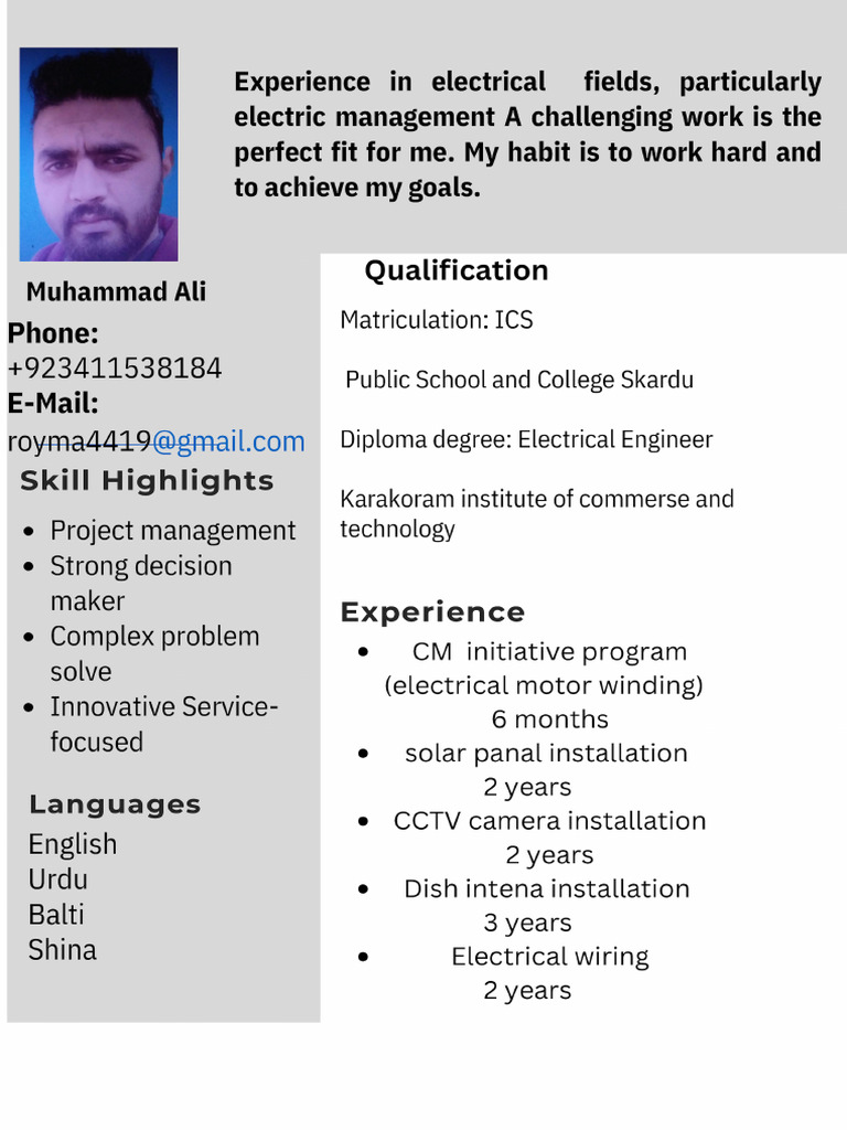 Muhammad Ali (CV) | PDF