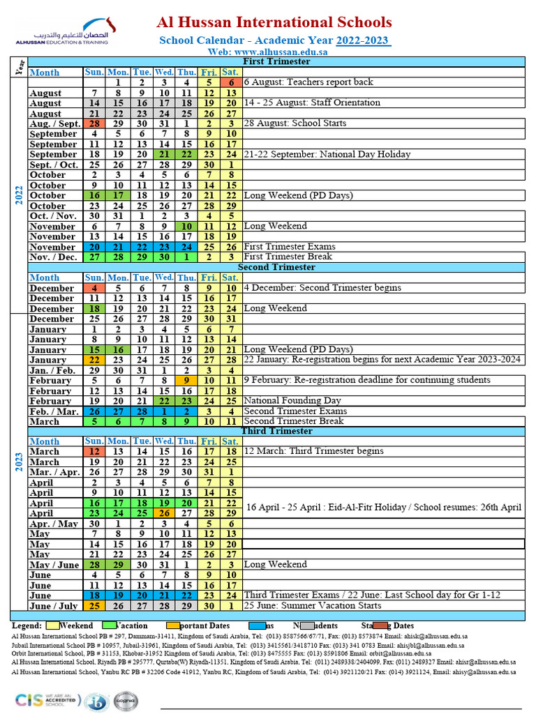 2022-23 Calendar - 828174340 | PDF