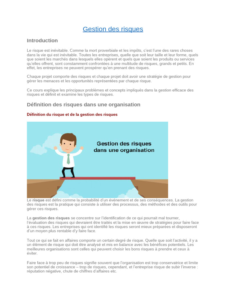 Cours Gestion Des Risques | PDF