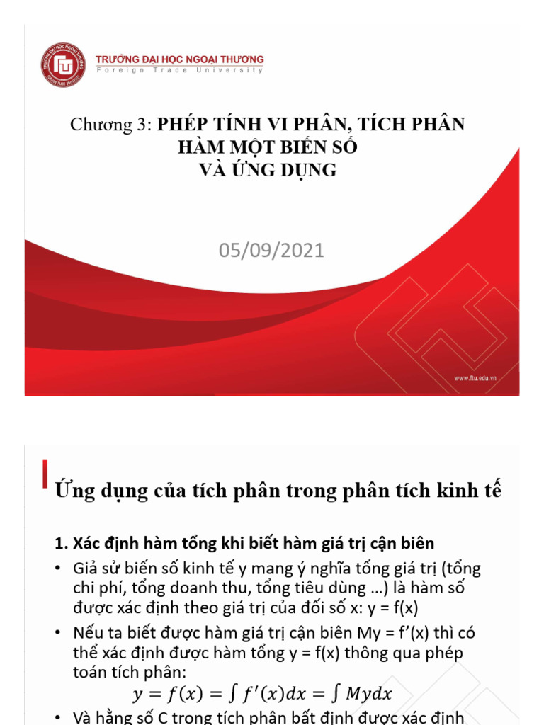 12 Ứng dụng của tích phân trong phân tích kinh tế | PDF