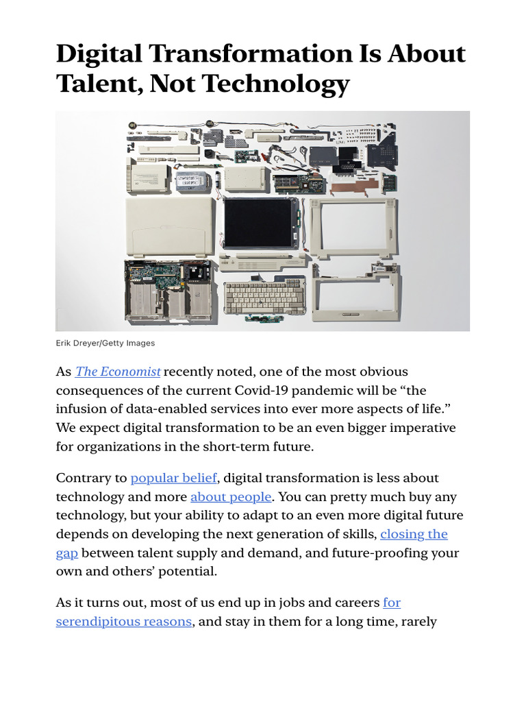 Digital Transformation Is About Talent, Not Technology | PDF