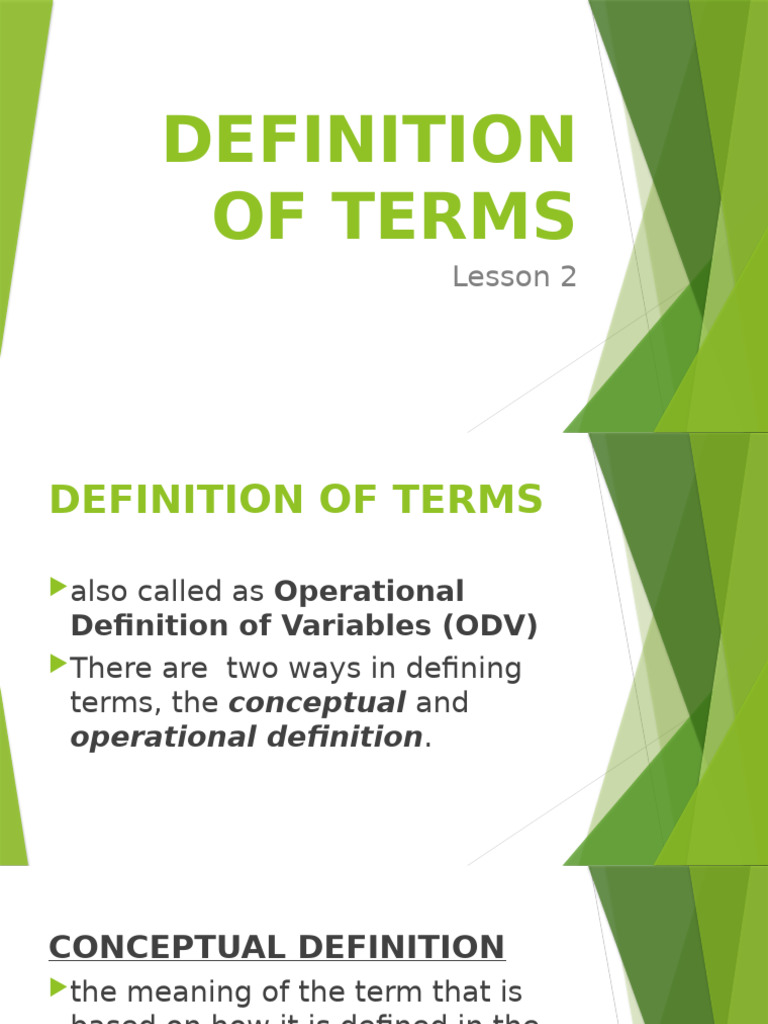 Q1 M3 Lesson 2 - Definition of Terms | PDF