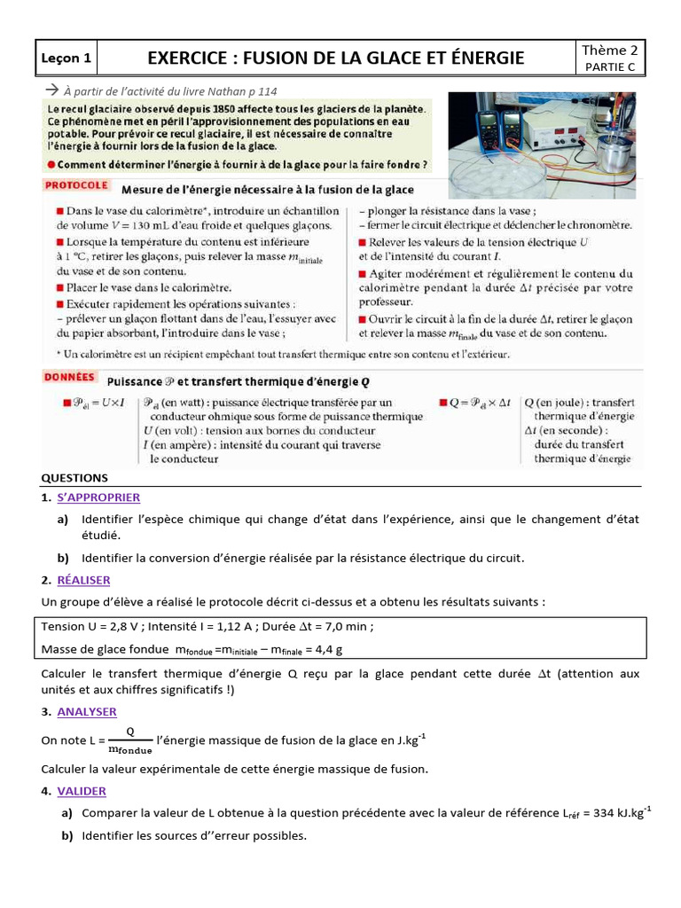 Exercice Fusion Glace | PDF