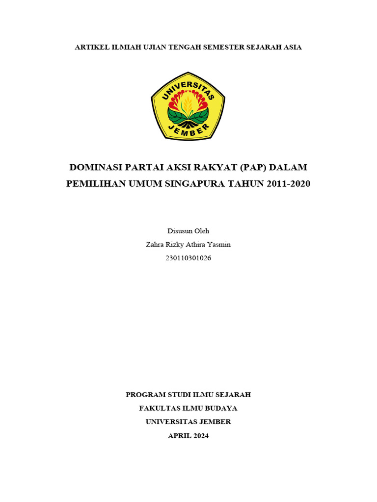 Artikel Ujian Tengah Semester Sejarah Asia - Zahra Rizky Athira Yasmin ...