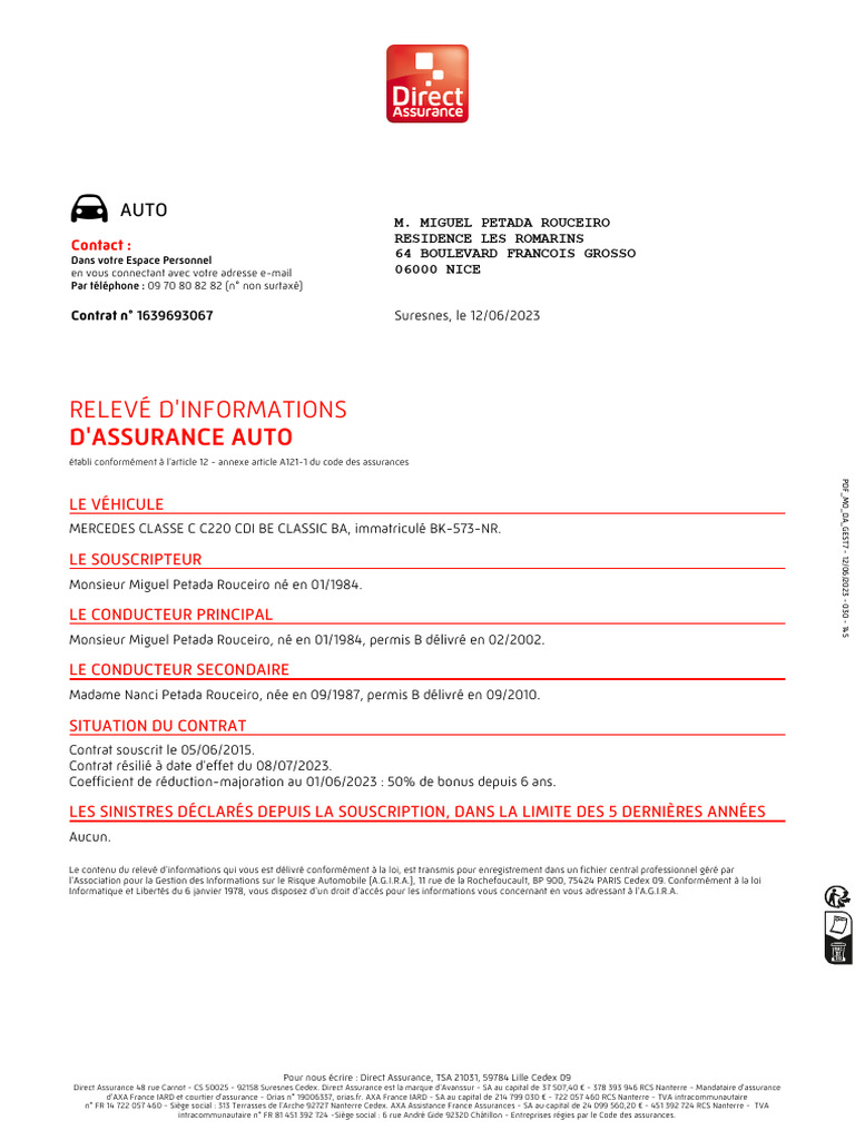 Relevé D'informations | PDF