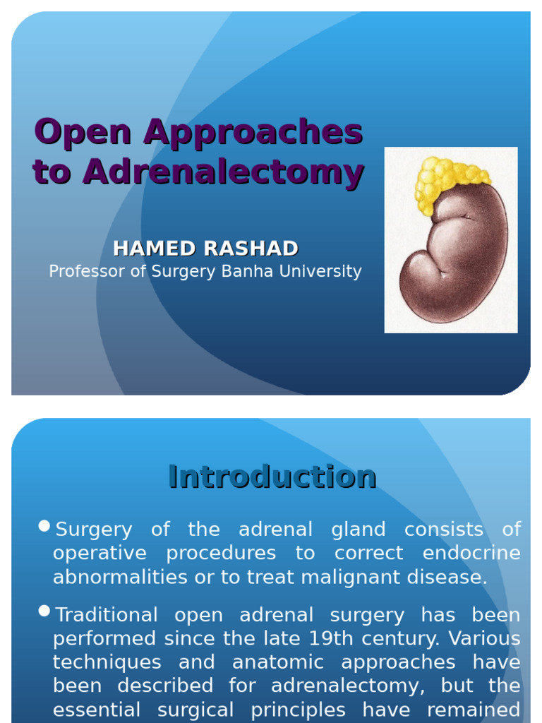 Open Adrenalectomy The Lect | PDF | Liver | Kidney