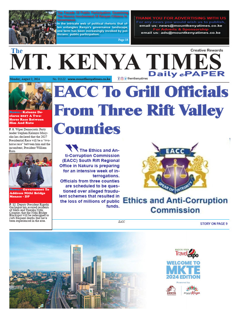 September 2, 2024 MT Kenya Times ePAPER | PDF