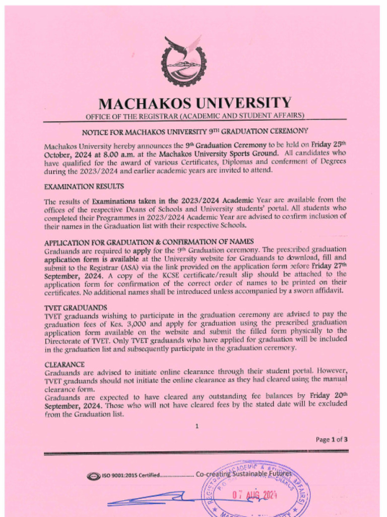 9th Mksu Graduation Ceremony Pdf