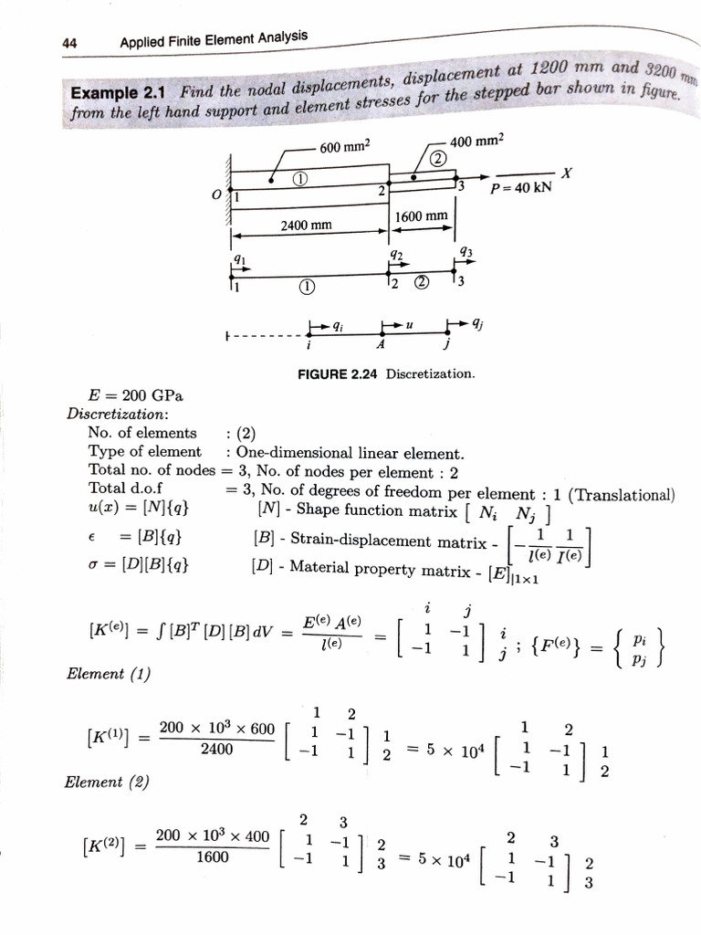 Chapter 3B Problems Bar Elements | PDF | Equations | Differential Equations