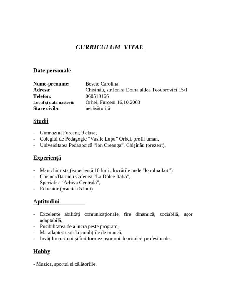 Rabota MD CV 664c71fea3540 | PDF