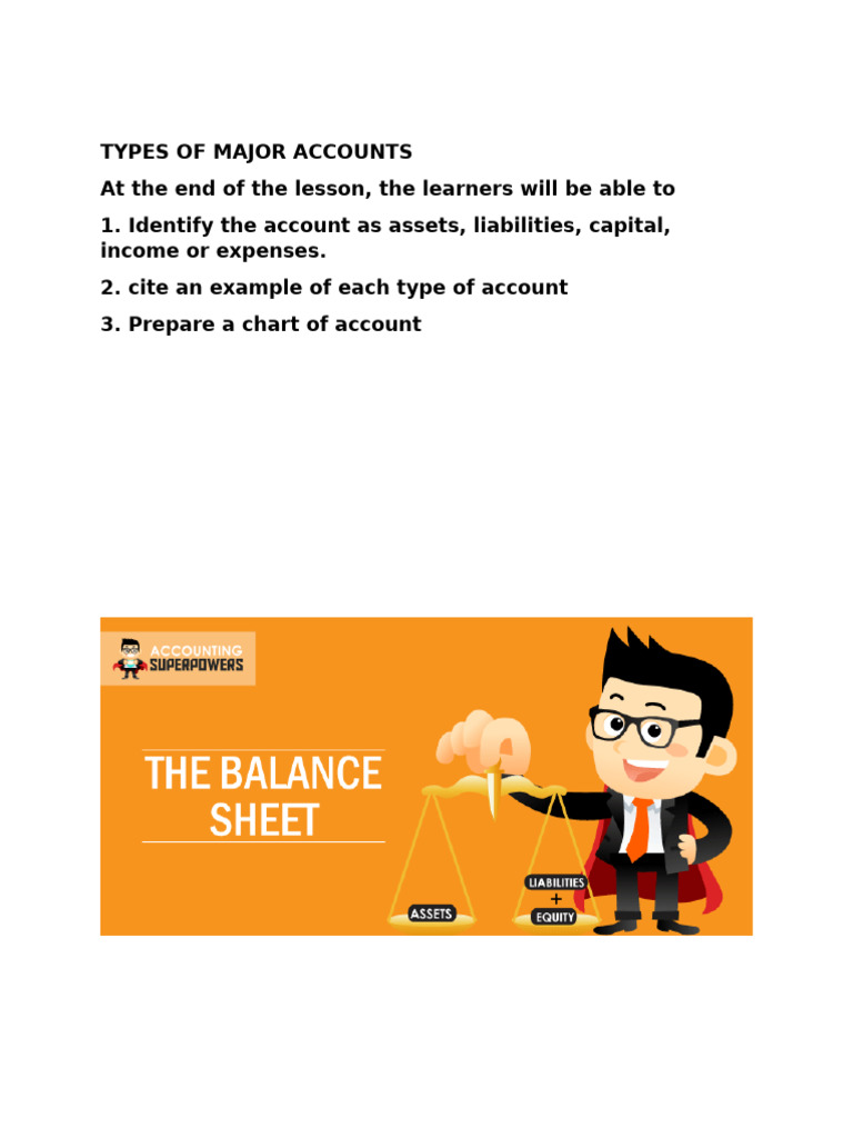 5 Major Accounts and Chart of Accounts 1 | PDF