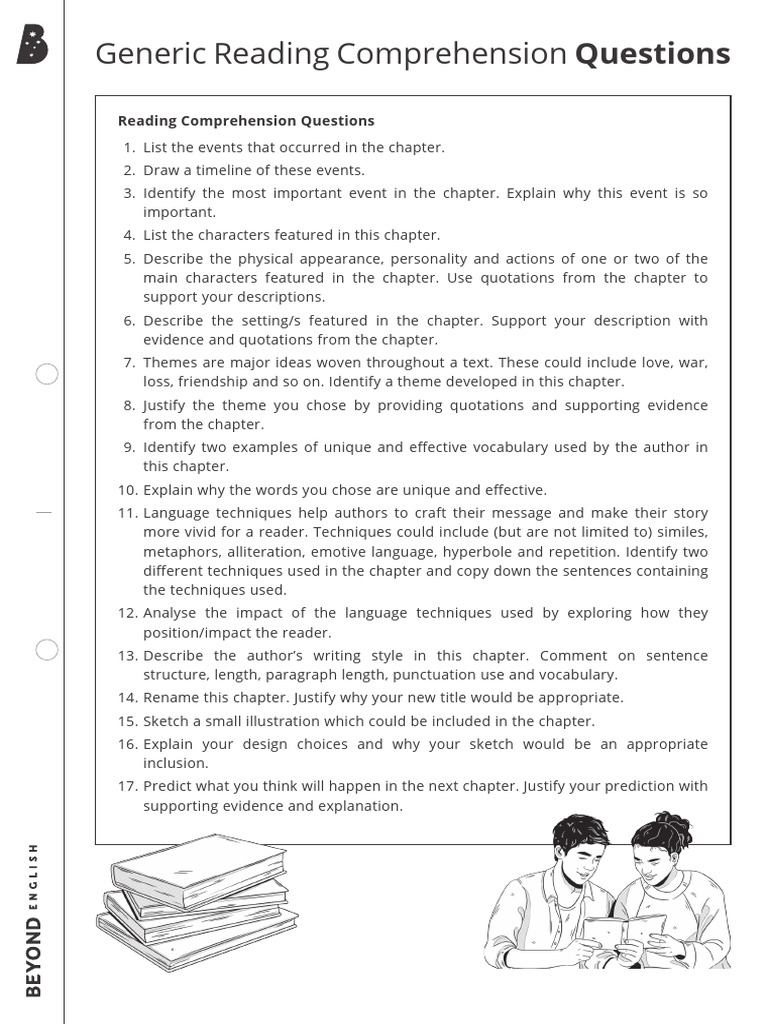 Generic Reading Comprehension Questions (HA) | PDF