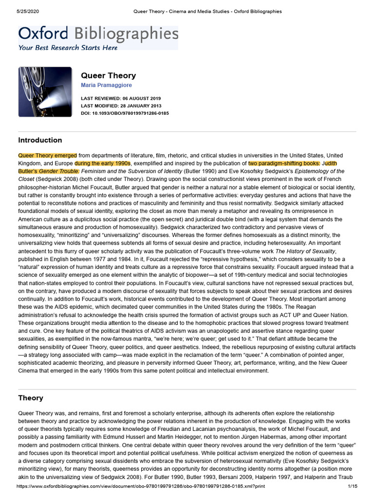 Queer Theory Oxford | PDF