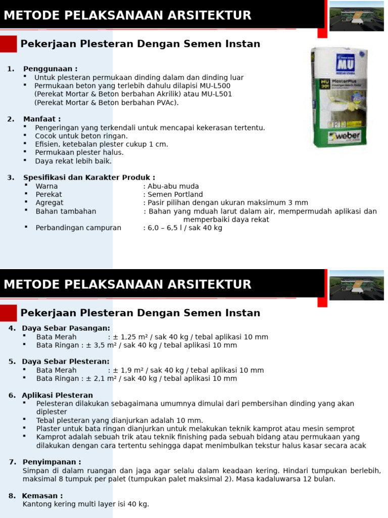 Plesteran & Acian Work Method | PDF