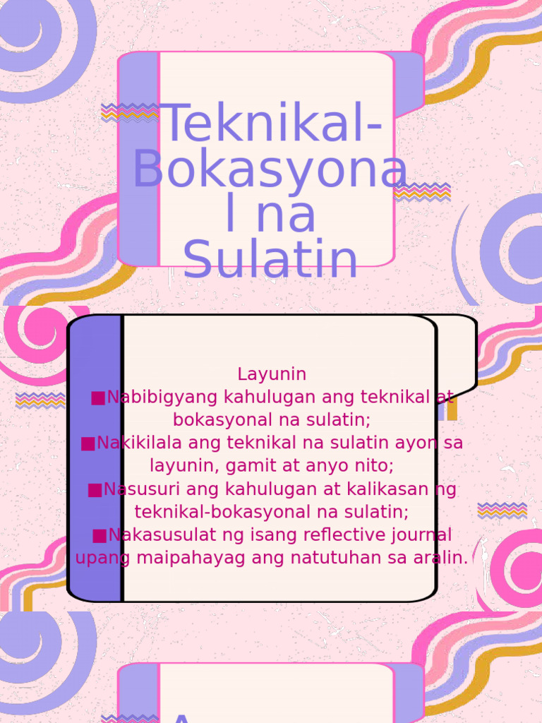 Aralin 1 Teknikal Bokasyonal Na Sulatin | PDF