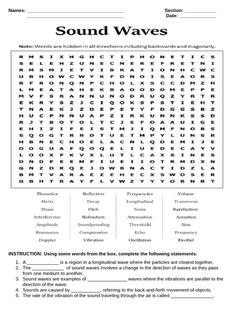 Soundwaves Activity | PDF
