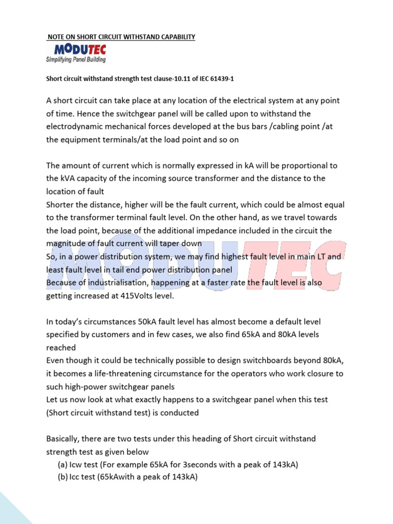 SHORT-CIRCUIT-WITHSTAND-CAPABILITY | PDF