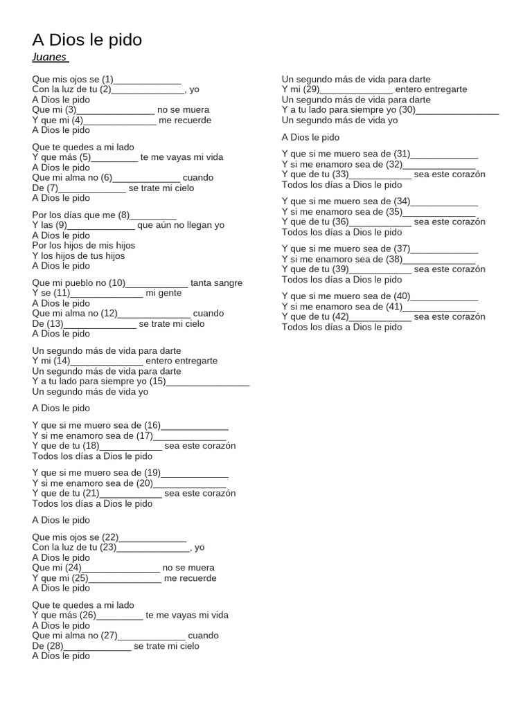 A Dios Le Pido - Práctica | PDF