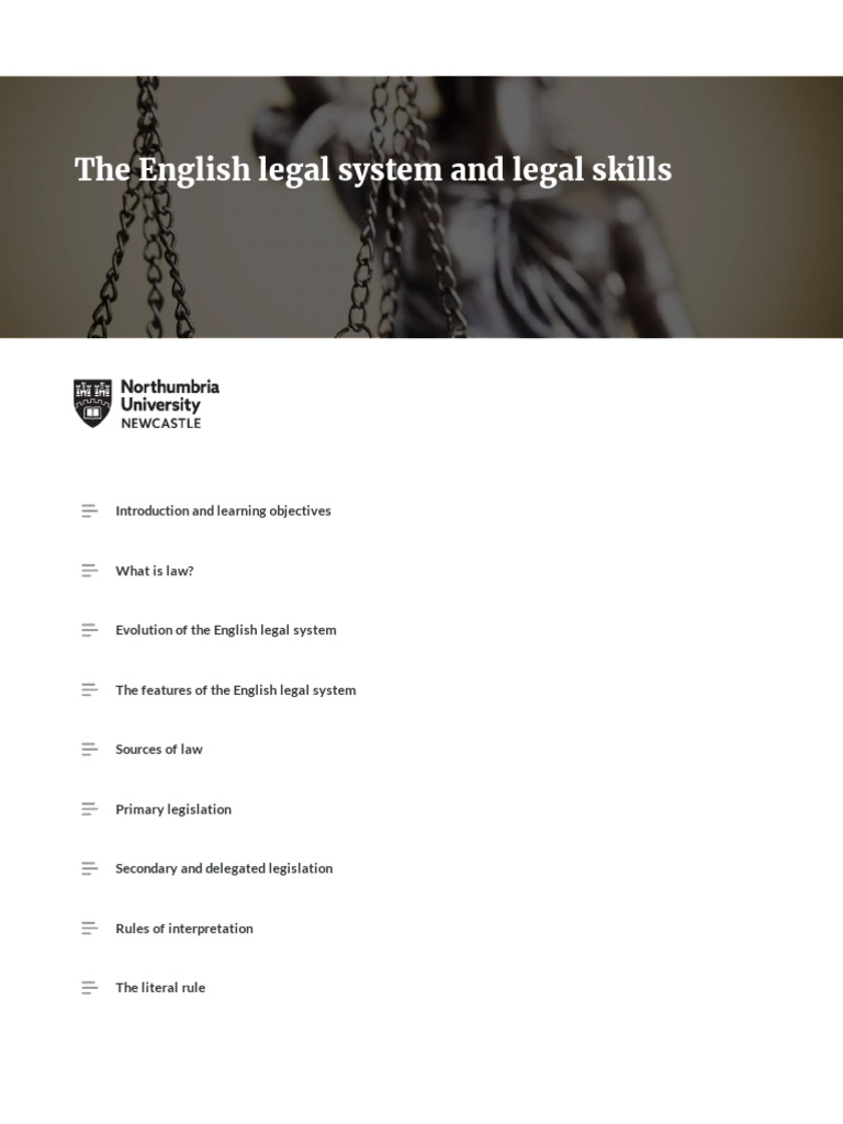 Week 5 The English Legal System and Legal Skills | PDF