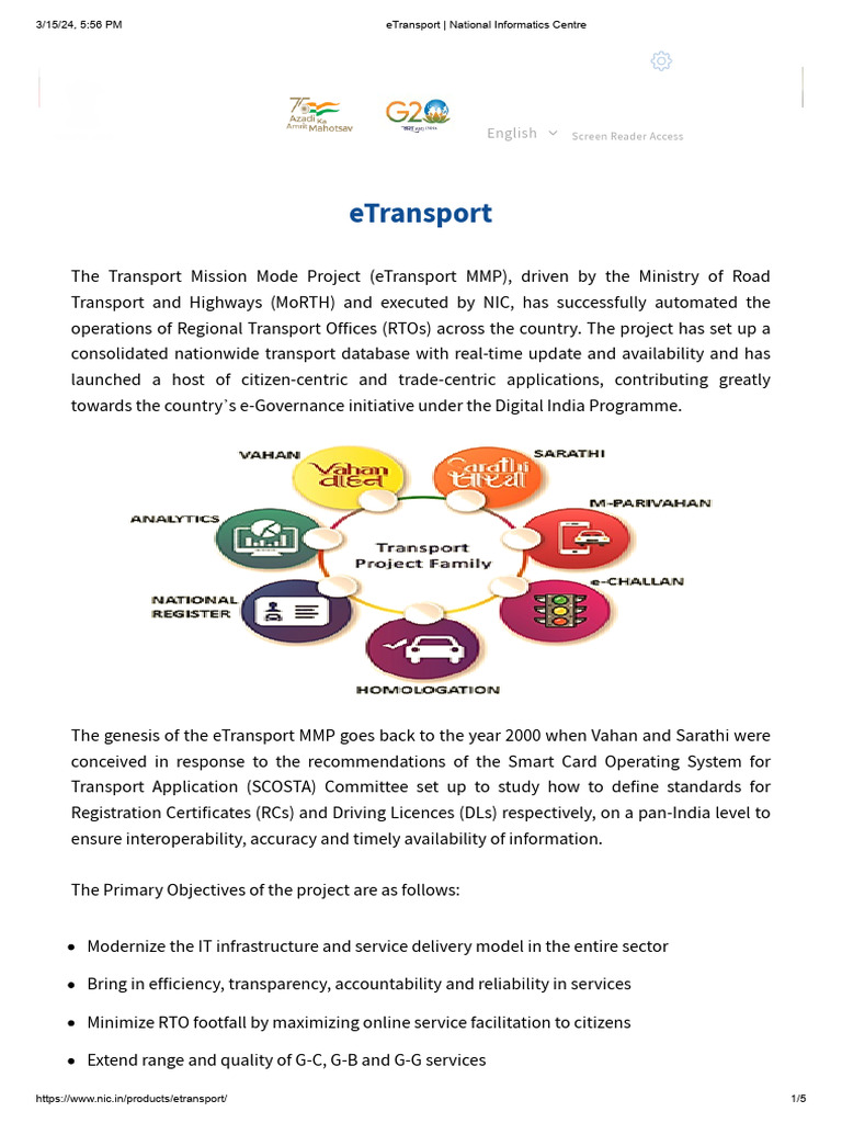 Etransport - National Informatics Centre | PDF | Transport | Databases
