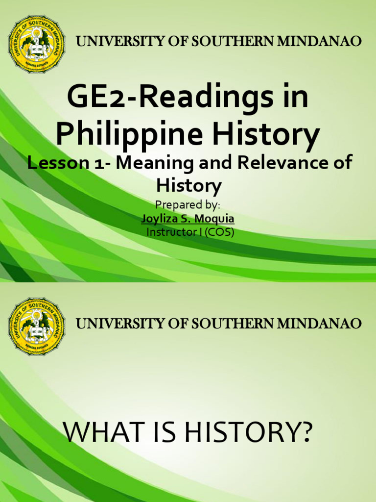 GE2-Lesson-1-Meaning-and-Relevance-of-History | PDF