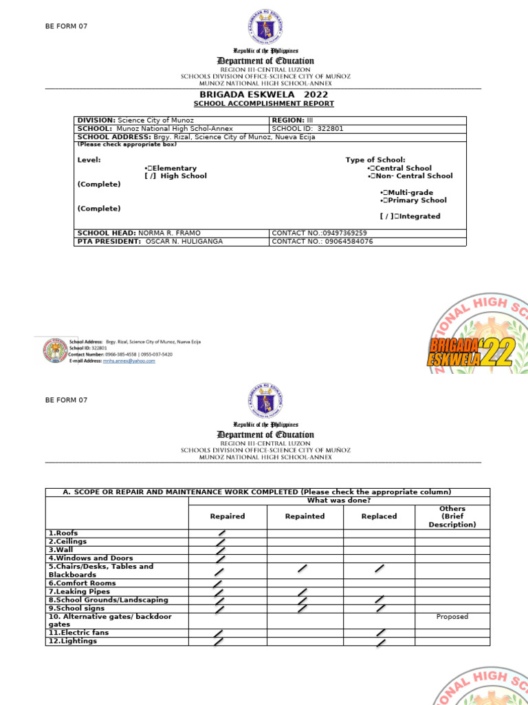 BE-Form-7-SCHOOL-ACCOMPLISHMENT-REPORT | PDF