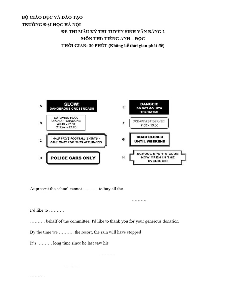 De Thi Mau VB2 - Doc | PDF