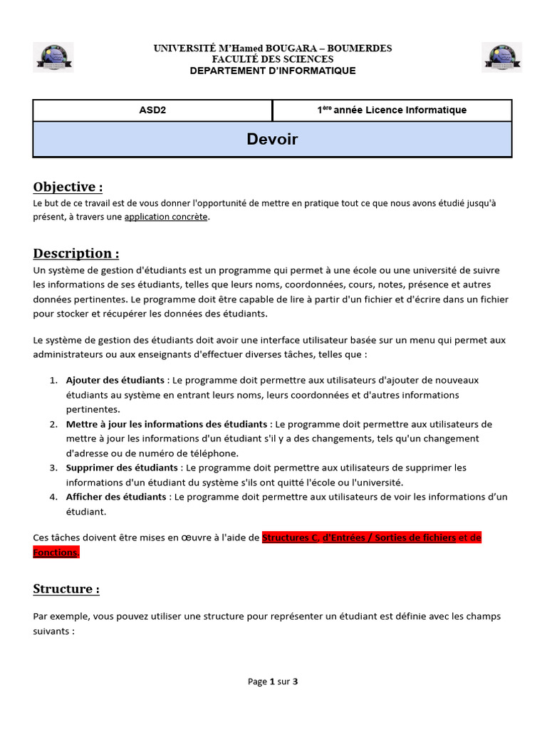 Racim Benchemam - Devoir | PDF