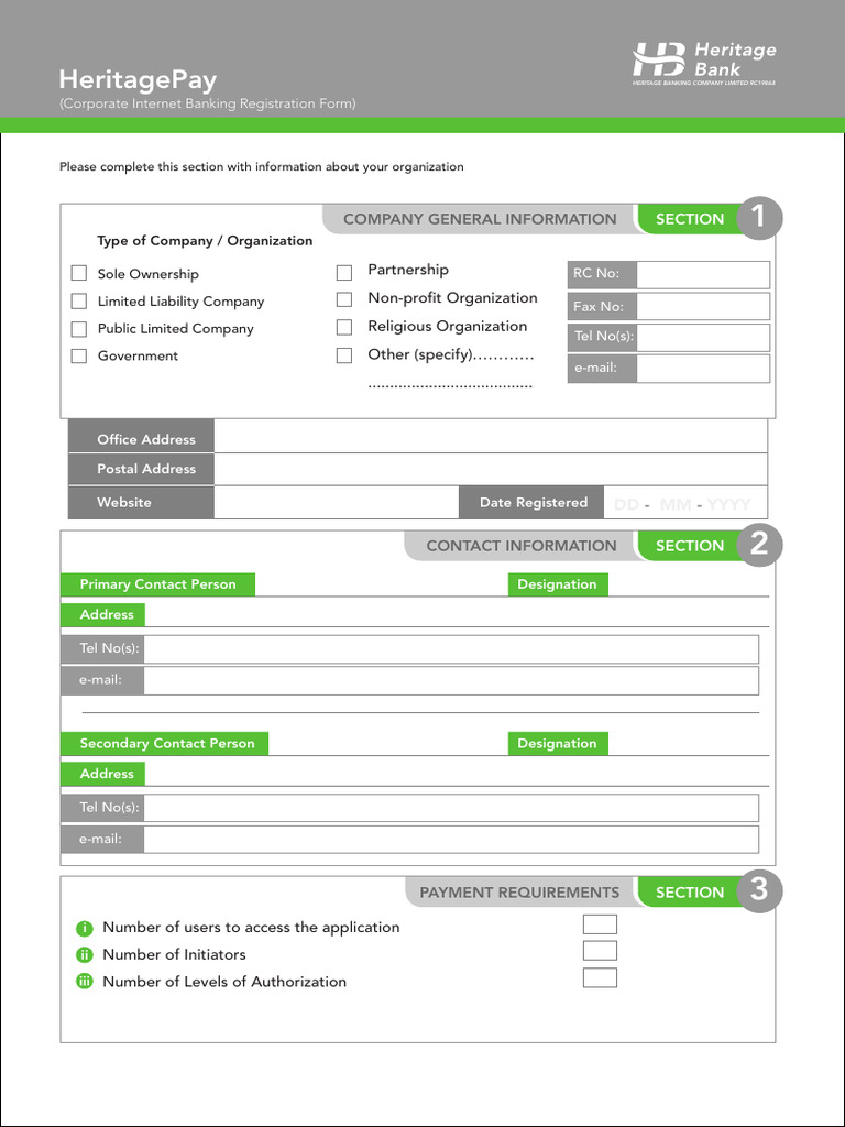 CIB form Heritage pay | PDF