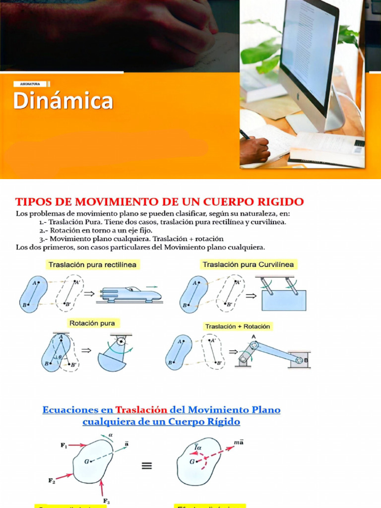 Dinámica, Movimiento de Un Cuerpo Rígido. | PDF