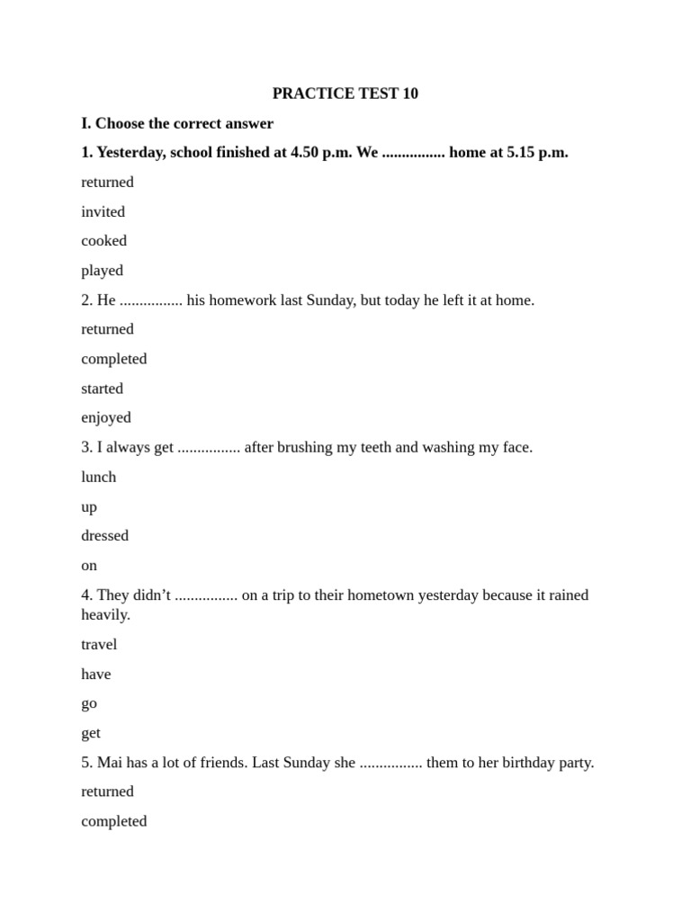 PRACTICE TEST 10 | PDF