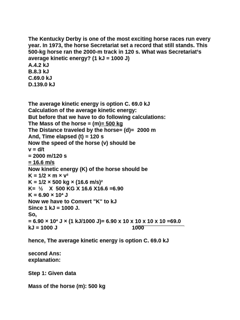 The Question of Kinetic Energy (Physical Question) | PDF