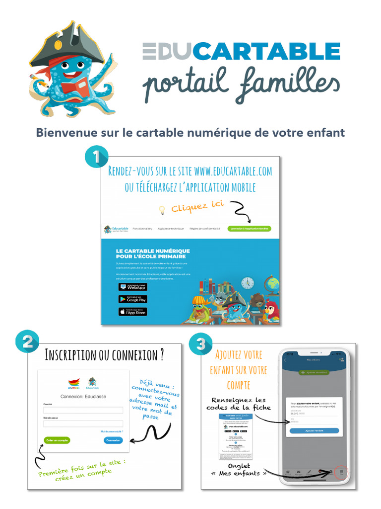 Premiers Pas Sur Educartable Portail Familles-1 | PDF