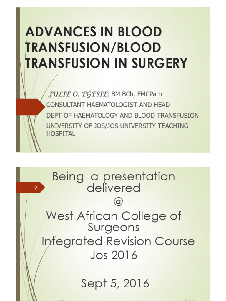 4 Advances in Blood Transfusion | PDF