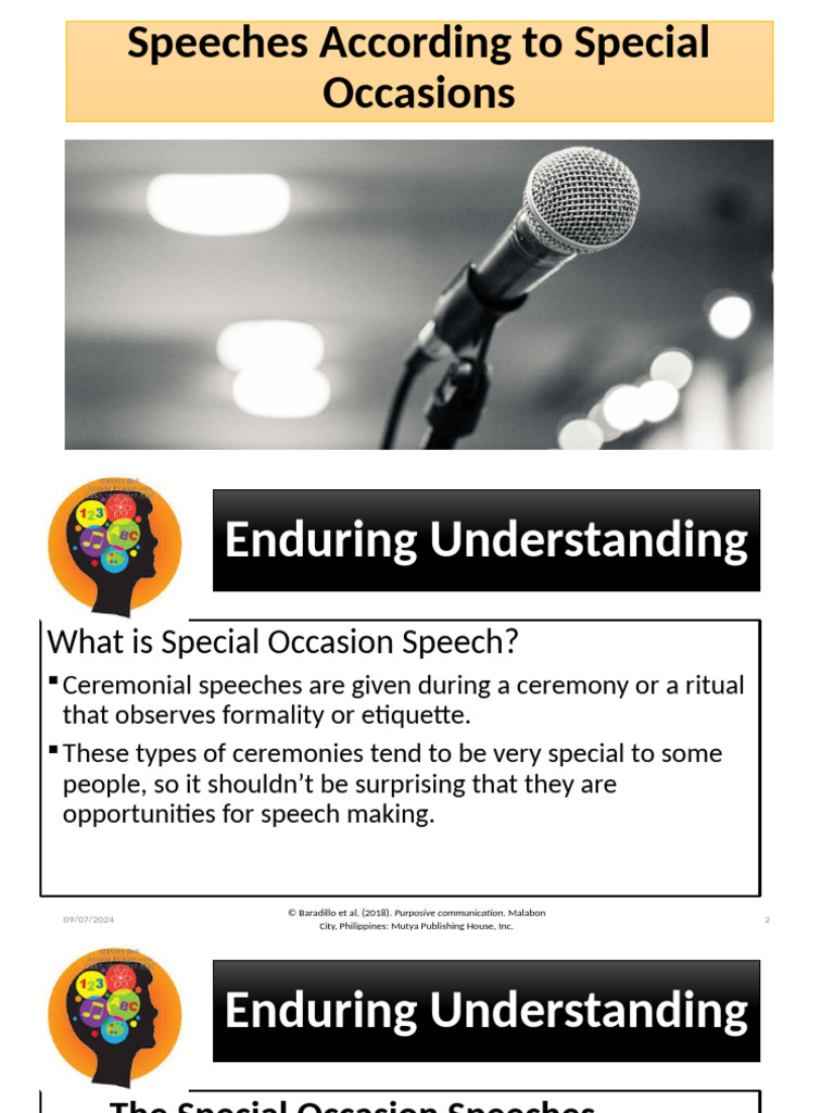 Types of Special Occasion Speeches | PDF | Monologue