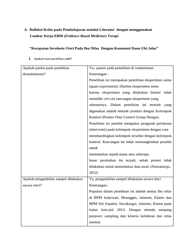 JURNAL REFLEKSI KRITIS LP 1 Ubi Jalar | PDF