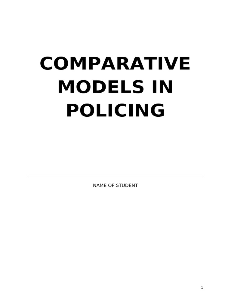 Comparative Models in Policing | PDF