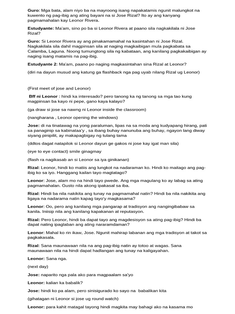 First Meet of Jose and Leonor | PDF | Mystery, Thriller & Crime Fiction